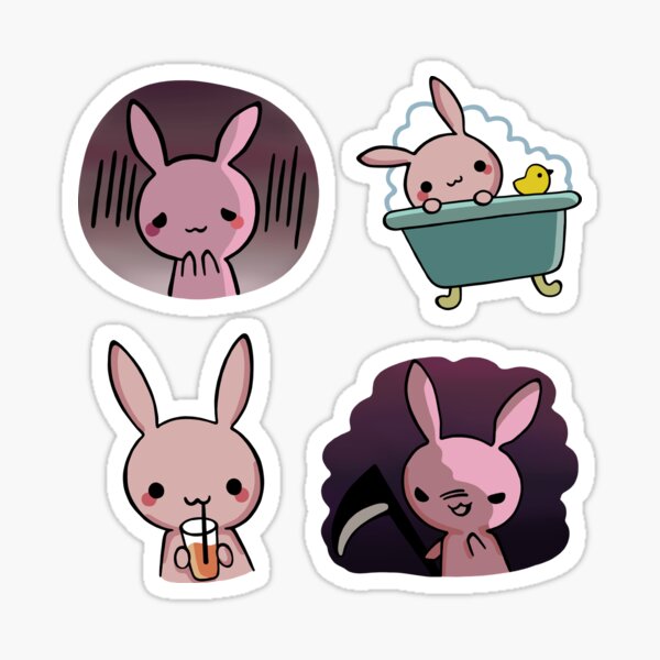 "Kawaii Cute Anime Pink Bunny" Sticker by LiquidNeko | Redbubble