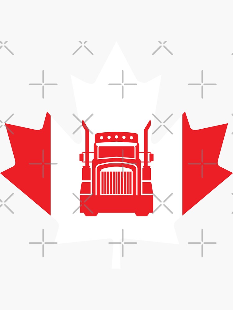 "Canadian Truckers Truck Drivers Proud Canada Flag Maple Leaf" Sticker ...