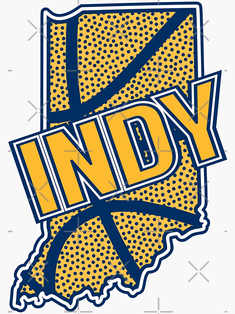 "Retro Indiana Basketball Indy Outline" Sticker for Sale by pixeljamz ...
