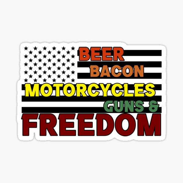 "Motorcycles beer bacon freedom Biking gift for riders Moto Cross ...