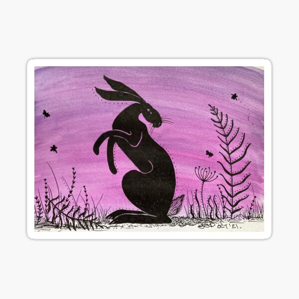 "Hare ink and watercolour design " Sticker for Sale by affinity80 ...