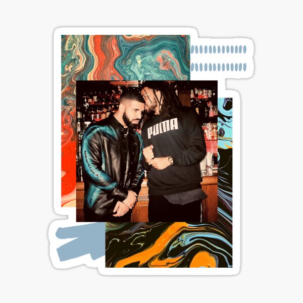 "Drake x J.Cole: Artistic aesthetic vintage spill " Sticker for Sale by ...
