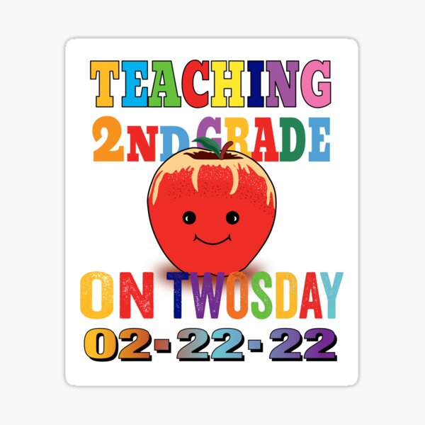 "Cartoon Apple and Teaching 2nd grade on Twos-day February 22-22 ...