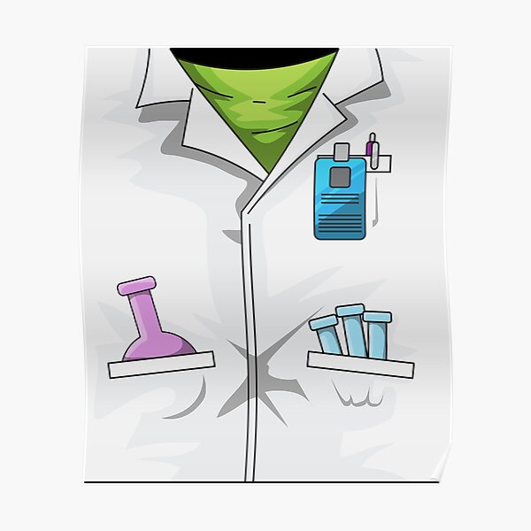 "Scientist Lab Coat Scientist Costume" Poster for Sale by Mealla ...