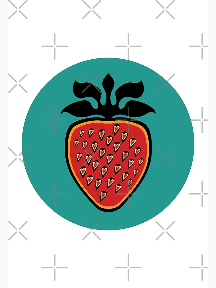 "Strawberry Heart Berry Indigenous WAWEZHI CANADA" Poster by WAWEZHI ...