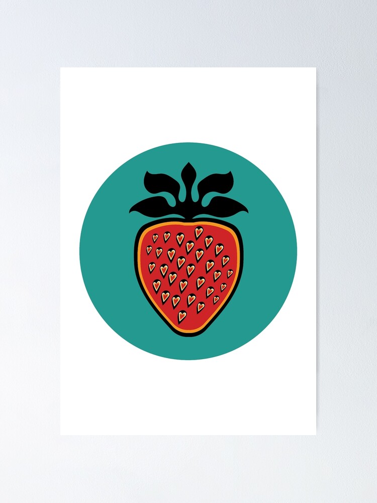 "Strawberry Heart Berry Indigenous WAWEZHI CANADA" Poster by WAWEZHI ...