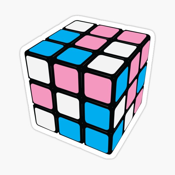 "Trans Pride Puzzle Cube" Sticker for Sale by BeauDiff | Redbubble