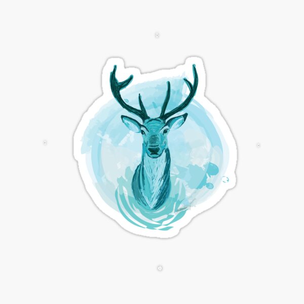 "Blue Stag Illustration" Sticker for Sale by cheekymare | Redbubble