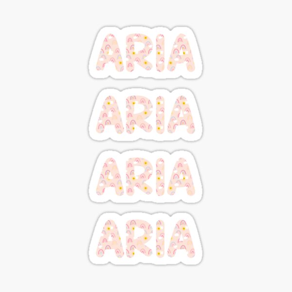 Aria Name Sticker For Sale By Isko Karan Redbubble