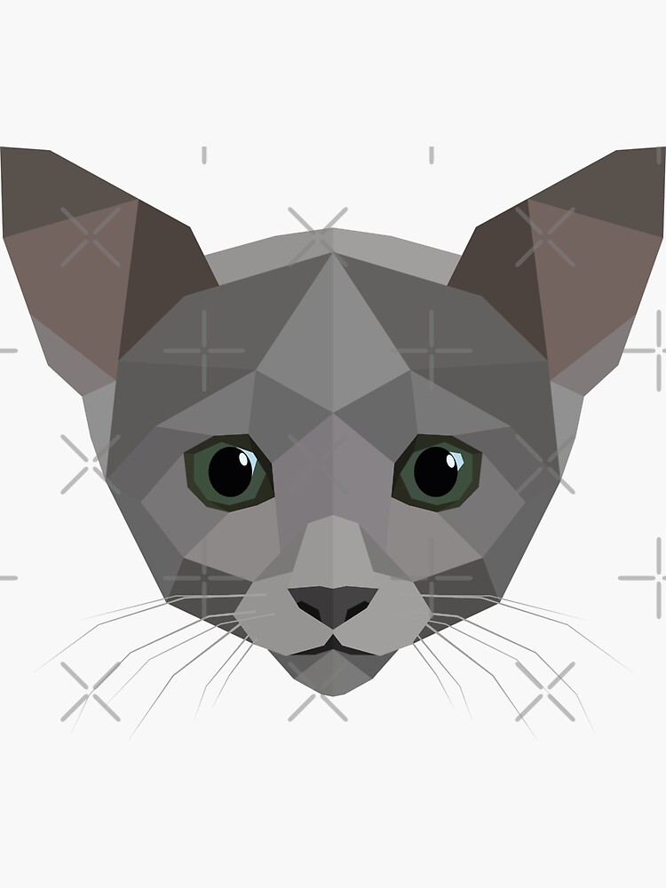 "Polygon Cat Breeds Collection - Russian Blue" Sticker for Sale by ...