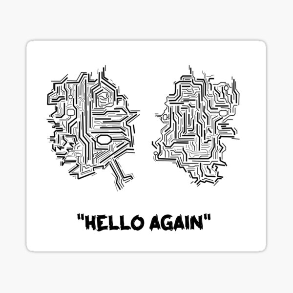 "Hello Again " Sticker for Sale by SamPMakesArt | Redbubble