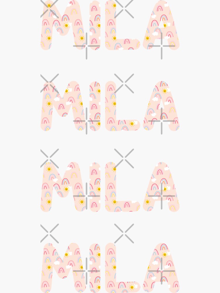 "MILA name " Sticker for Sale by isko-karan | Redbubble