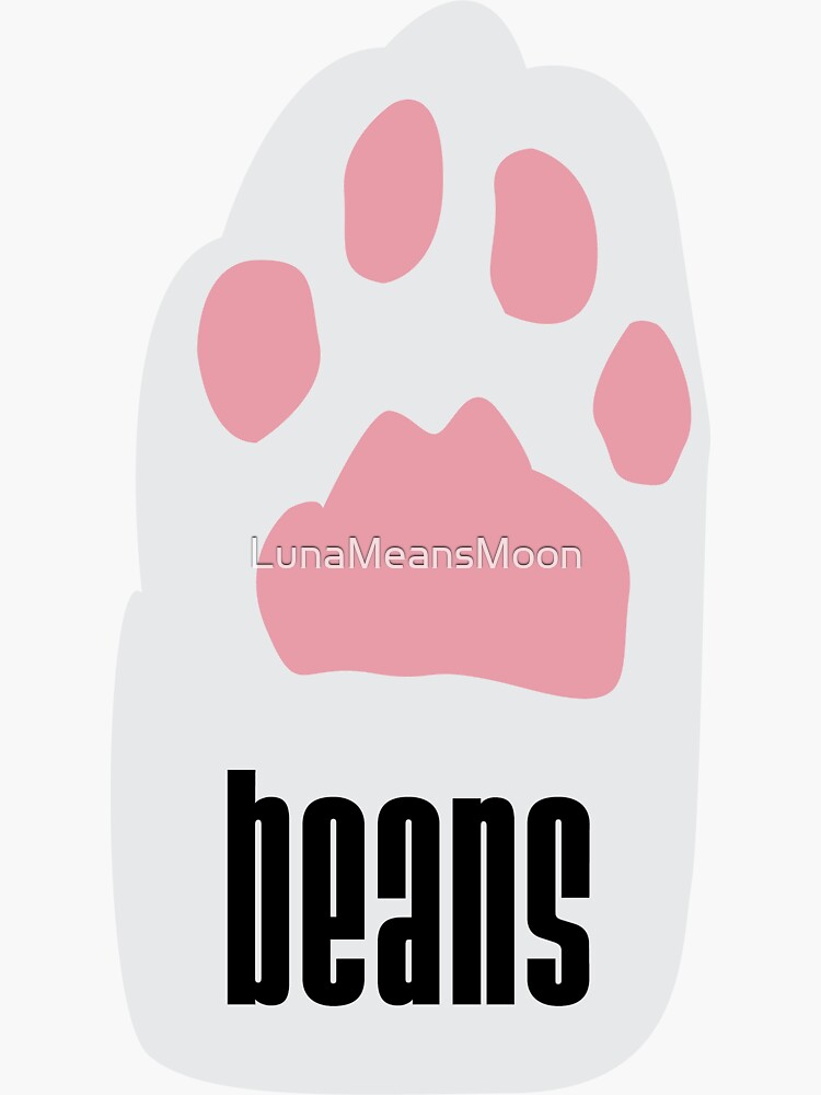"Cat Toe Beans Sticker" Sticker for Sale by LunaMeansMoon | Redbubble