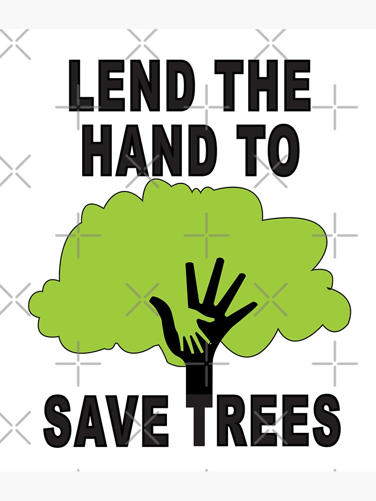 "Lend the hand to save trees" Sticker by Concept-Hub | Redbubble
