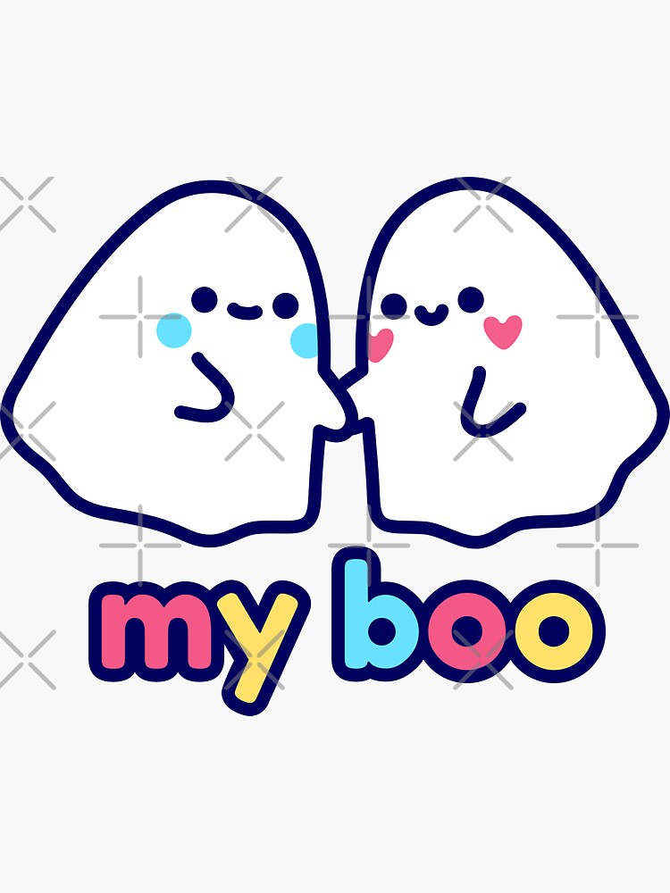 "My Boo | Valentines Day Rainbow Cute Ghost Couple " Sticker by ...