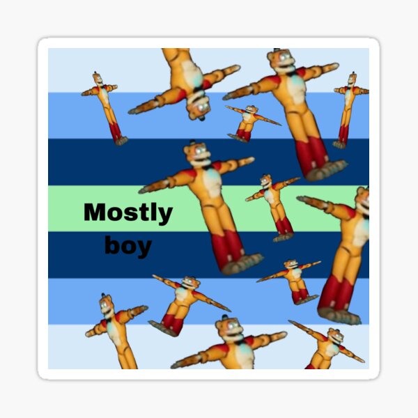 "Glamrock Freddy Fazbear Boyflux Pride Flag Meme" Sticker for Sale by ...