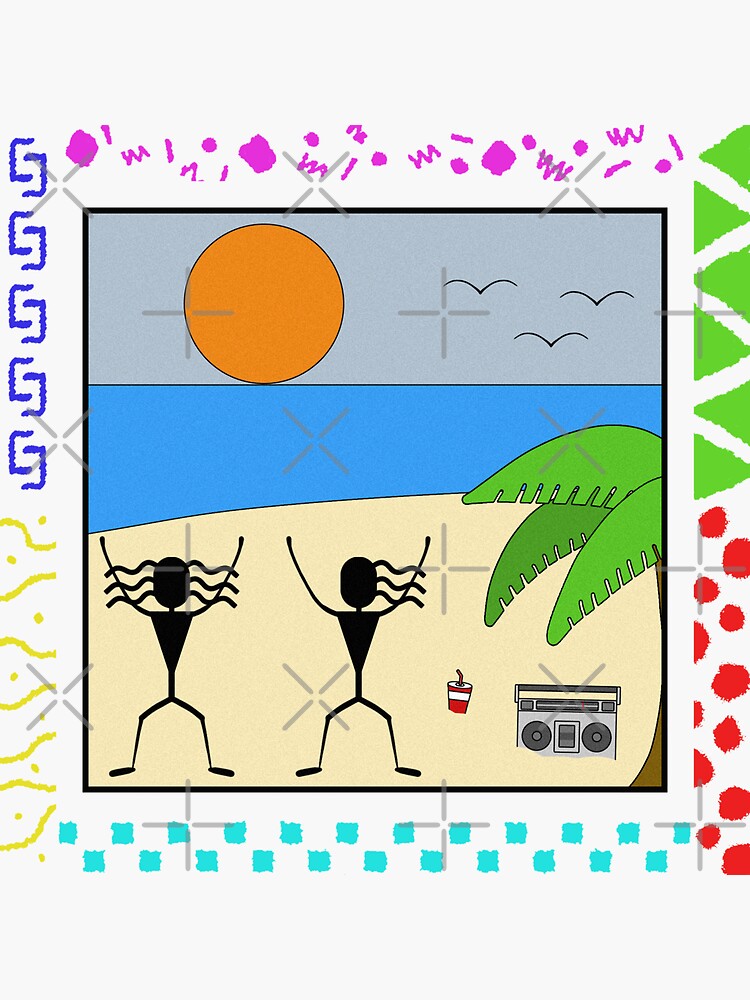 "Groovy Sunset Beach" Sticker by COLIASCorp | Redbubble