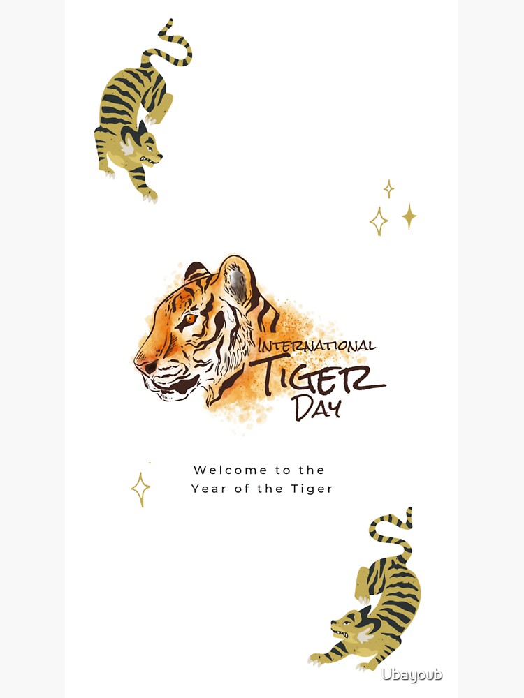 "Welcome to tiger day " Sticker for Sale by Ubayoub | Redbubble