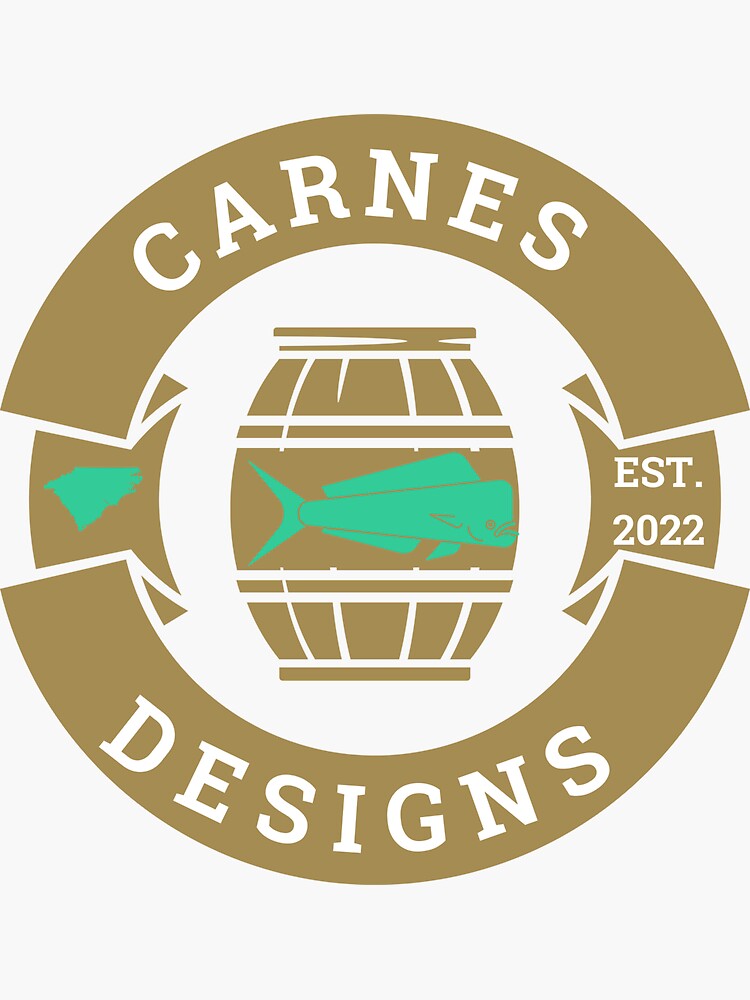 "Carnes Designs Logo (Gold Edition)" Sticker for Sale by Carnes-Designs ...