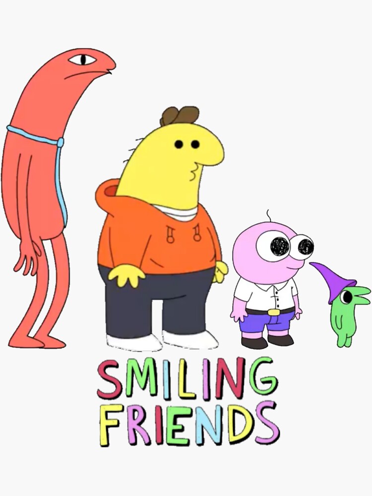 "BEST SELLING - Smiling Friends All Smiling Friends Design" Sticker for ...