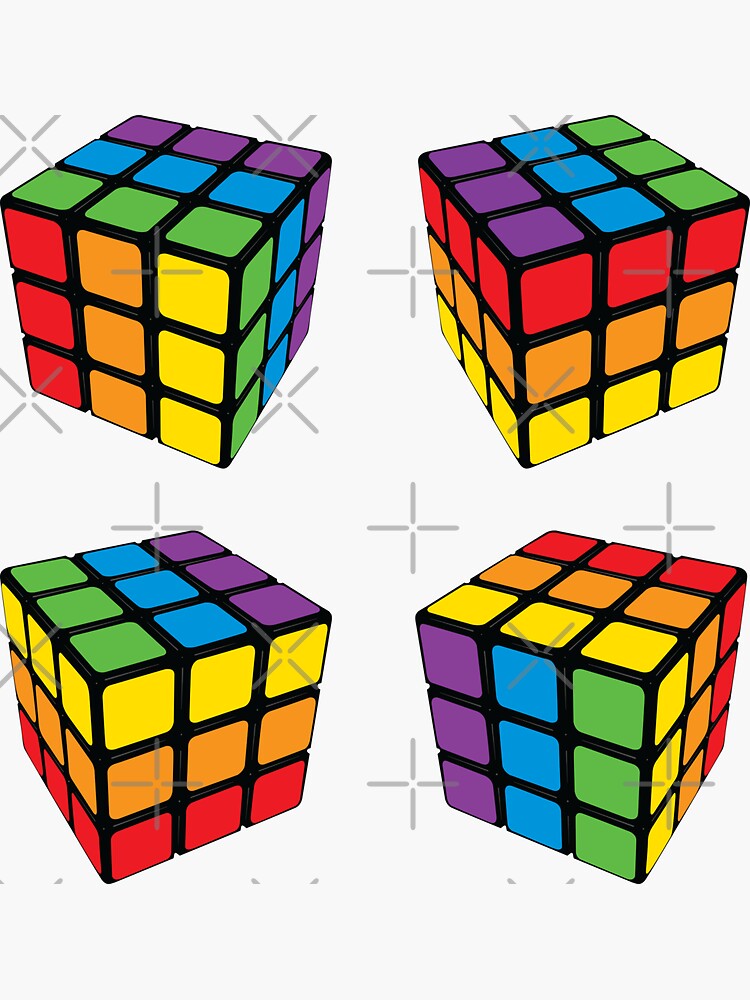 "Rainbow Pride Puzzle Cube Set" Sticker by BeauDiff | Redbubble
