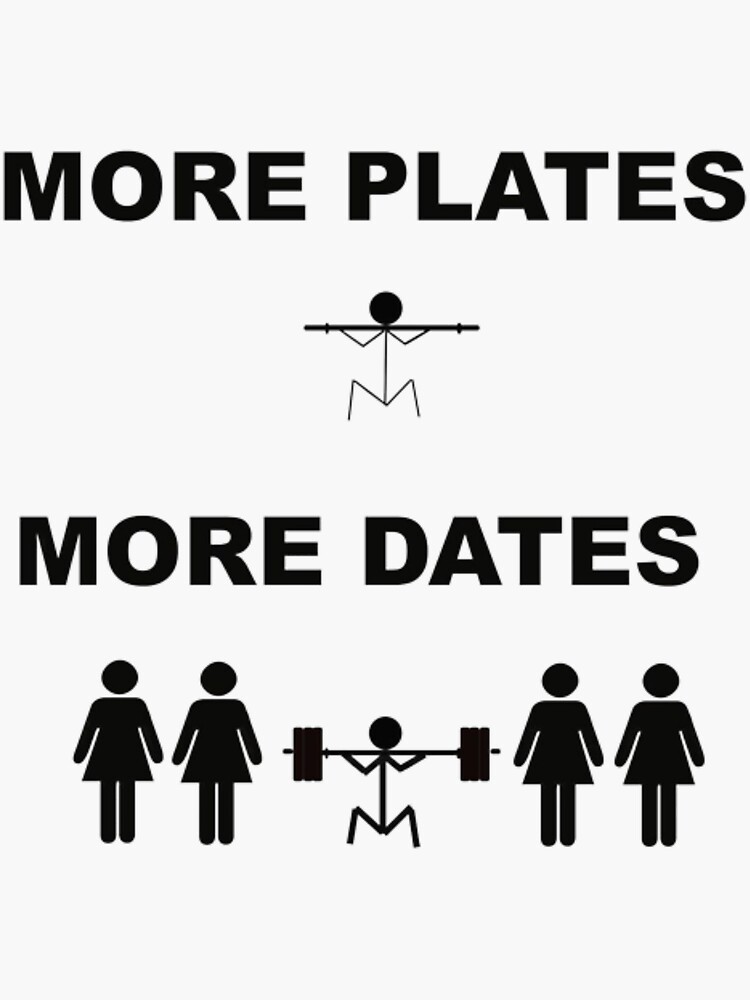 "more plates more dates" Sticker for Sale by montana-22 | Redbubble