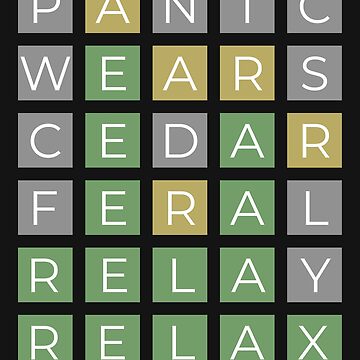 "Wordle Obsessed Panic Relax Game Puzzle funny wordle" Greeting Card ...