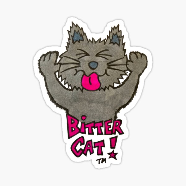 "BITTER CAT! Understand Your Cat!" Sticker for Sale by BITTER-BOY ...