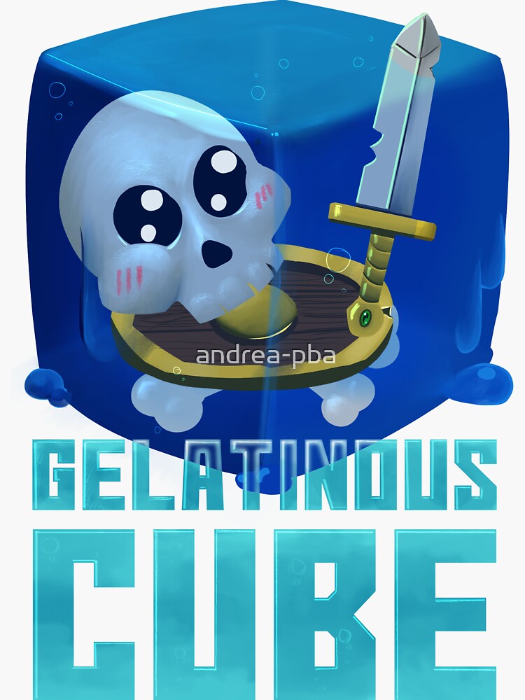 "Gelatinous cube dnd cute classic creature" Sticker for Sale by andrea ...