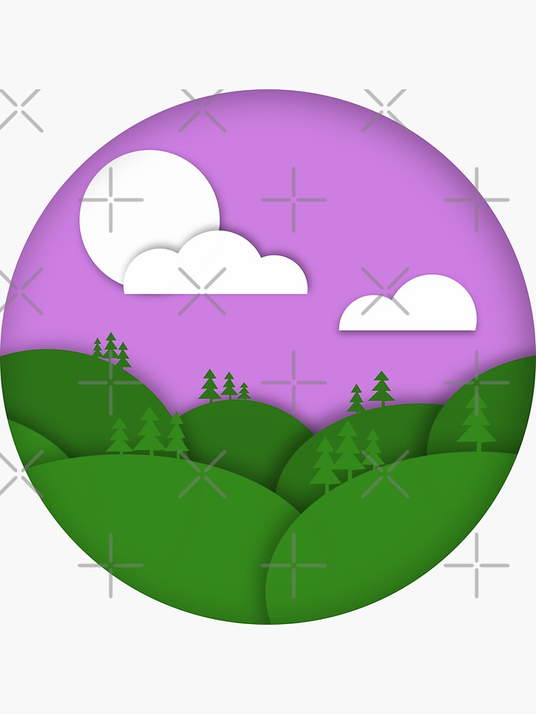 "Genderqueer Pride Flag Art Landscape Paper Cut Out" Sticker by ...