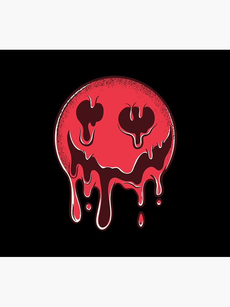"Red Drippy Smiley Face Collection Tshirt and Stickers" Poster by ...