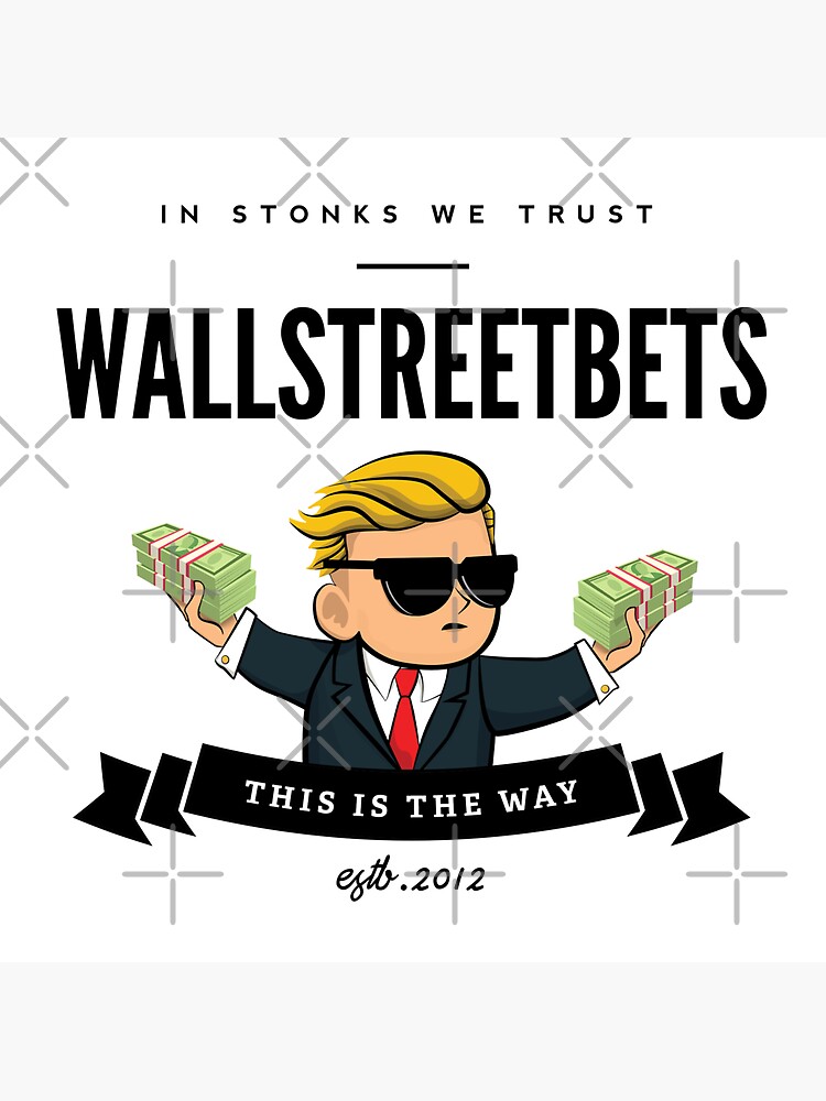 "WALLSTREETBETS - IN STONKS WE TRUST (Square Cut)" Sticker for Sale by DesignsByER | Redbubble