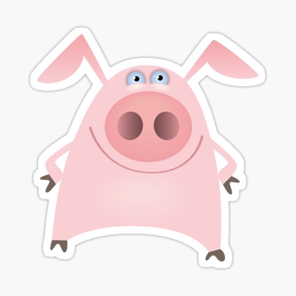 "Funny pink pig" Sticker by afremovartist | Redbubble