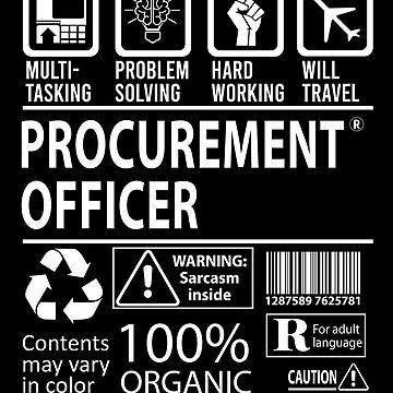 "Procurement Officer T Shirt - MultiTasking Certified Job Gift Item Tee ...