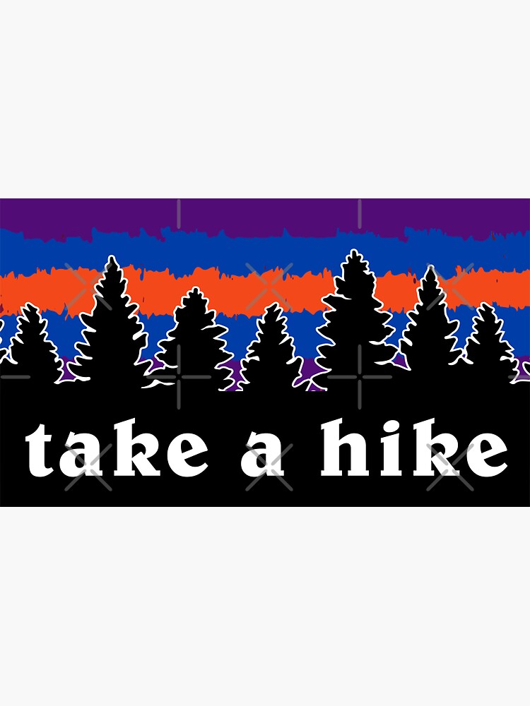 "Take a Hike - Hiking Tree Mountain Retro Vintage" Sticker for Sale by ...