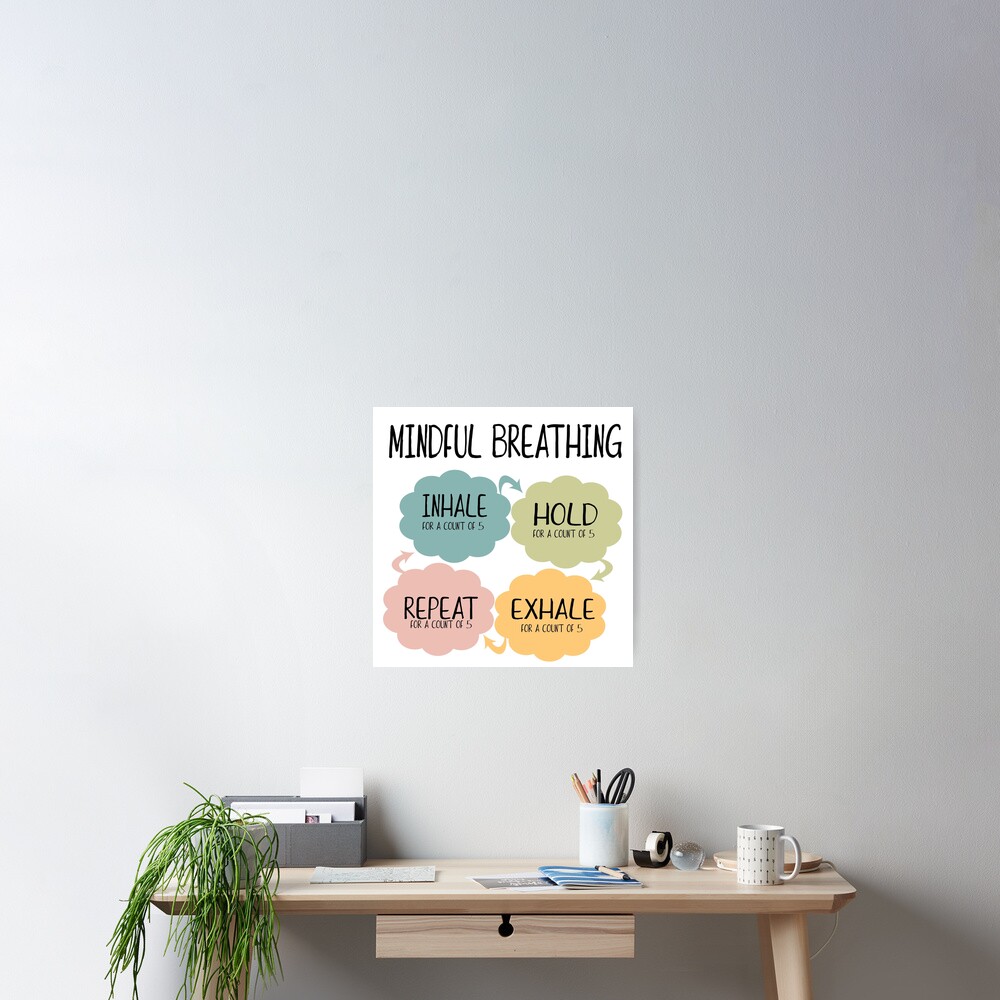 "Mindful breathing exercise" Poster for Sale by jennstore | Redbubble