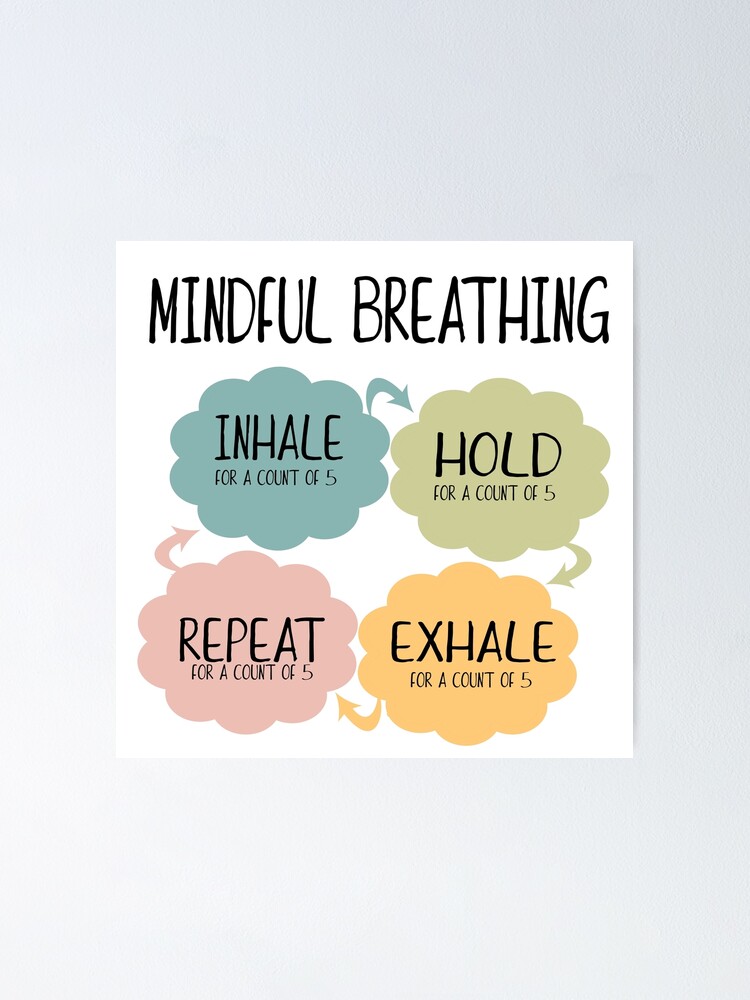 "Mindful breathing exercise" Poster for Sale by jennstore | Redbubble