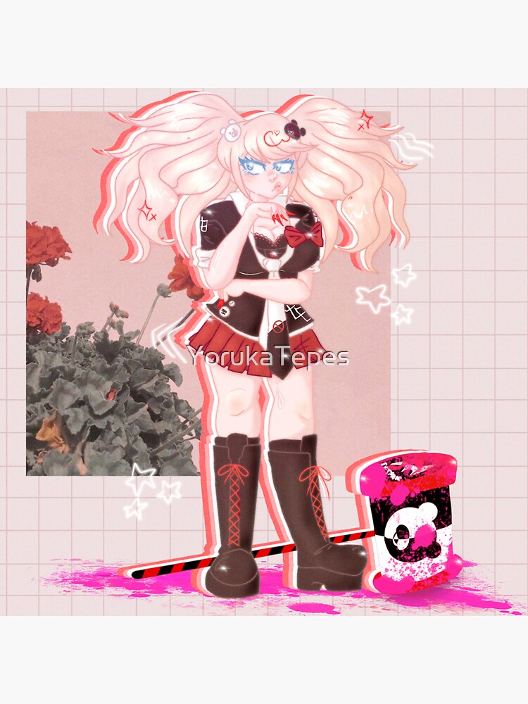 "junko with hammer" Sticker by YorukaTepes | Redbubble