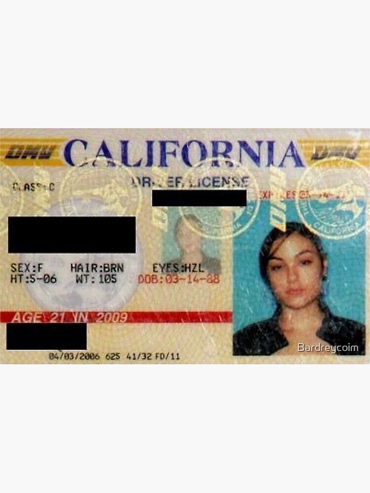 "California Driver Licence - Shasa Grey Card" Sticker by Bardreycoim ...