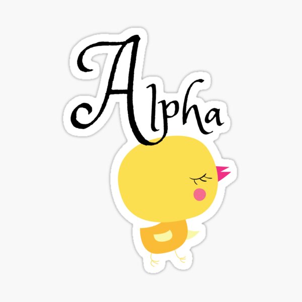 "Cute Alpha Chick by Miss Kawaii" Sticker for Sale by MissKawaii ...
