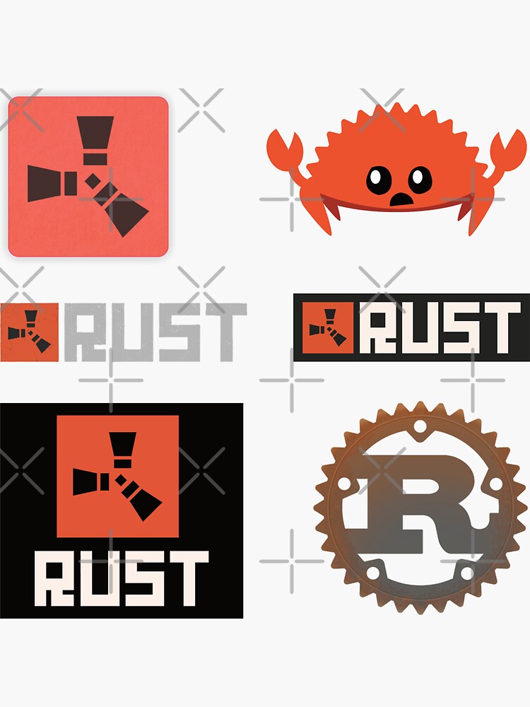 "Rust Language Sticker Set" Sticker for Sale by mythical-design | Redbubble