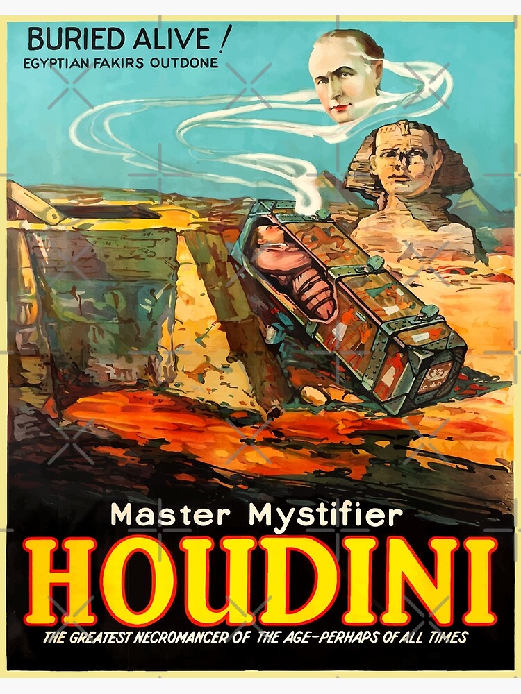 "Houdini "Buried Alive" 1926. Vintage poster." Poster for Sale by ...