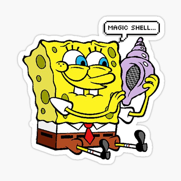 Pegatina «bob Esponja Y La Caracola Mágica De Mrhojastore Redbubble