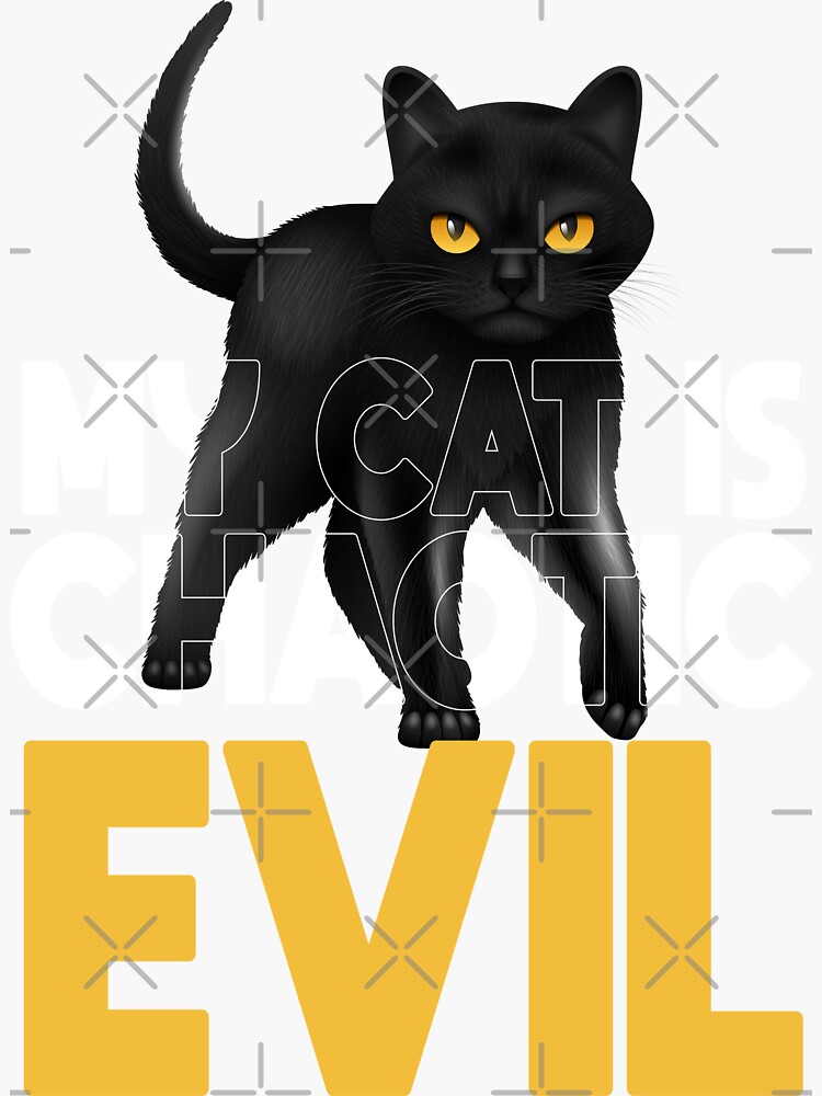 "EVIL CAT" Sticker by Eplusapparel | Redbubble