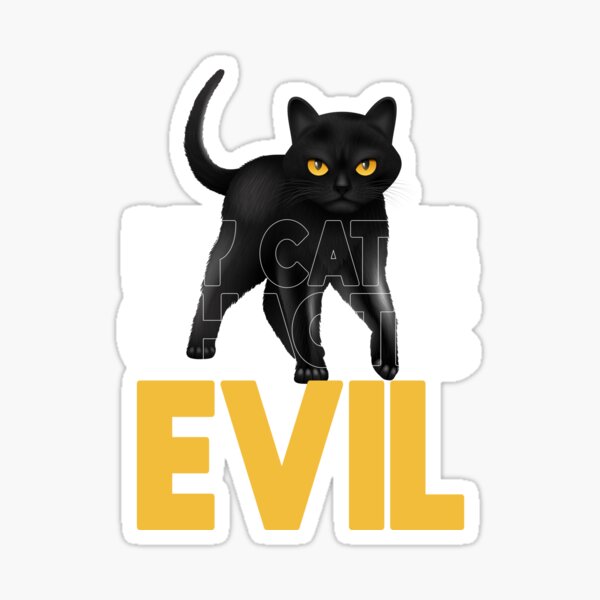 "EVIL CAT" Sticker by Eplusapparel | Redbubble
