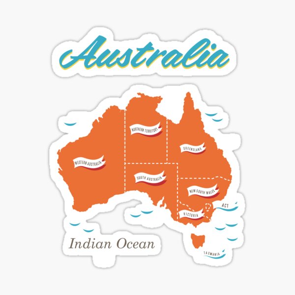 "Map of Australia" Sticker for Sale by russelltate | Redbubble