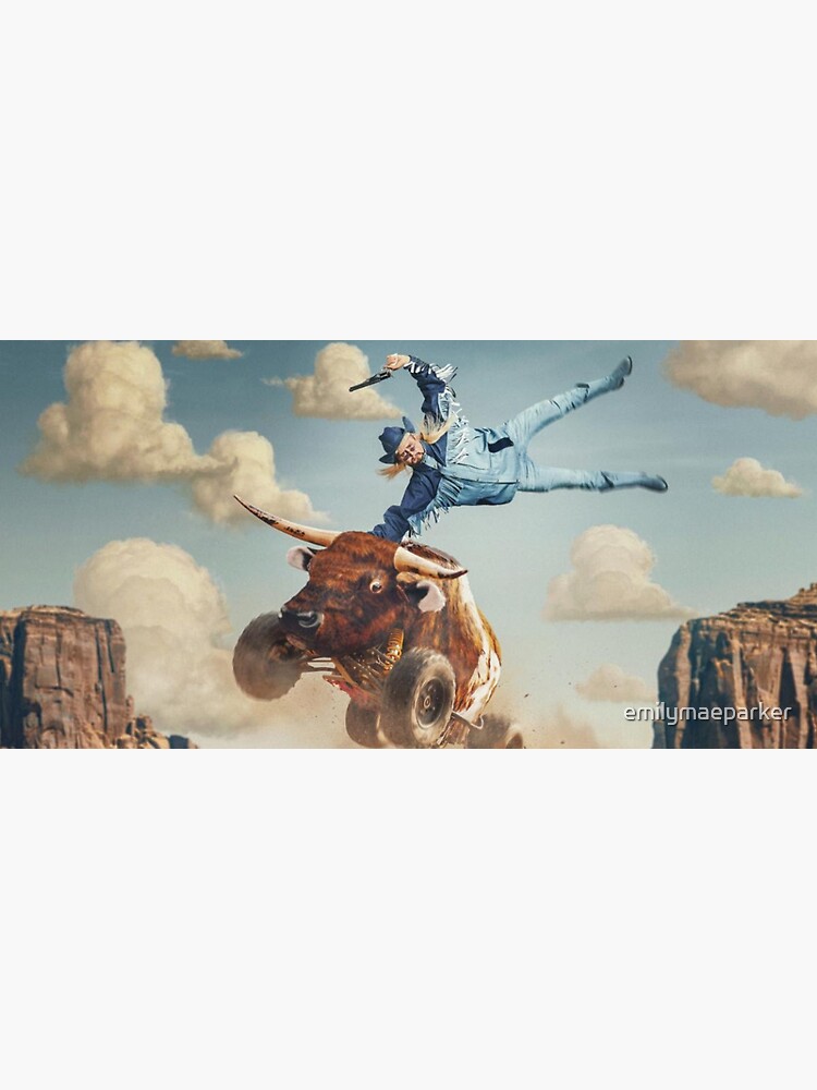 "OLIVER TREE COWBOY FLYING " Sticker for Sale by emilymaeparker | Redbubble