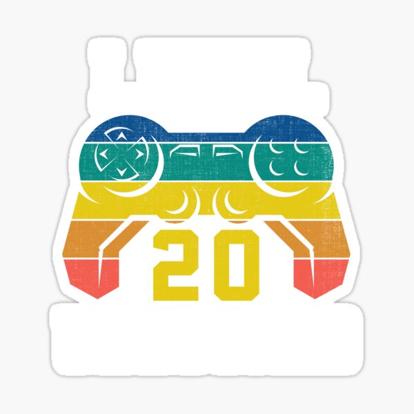 "Level 20 Unlocked, 20th Gamer Birthday Distressed" Sticker for Sale by ...
