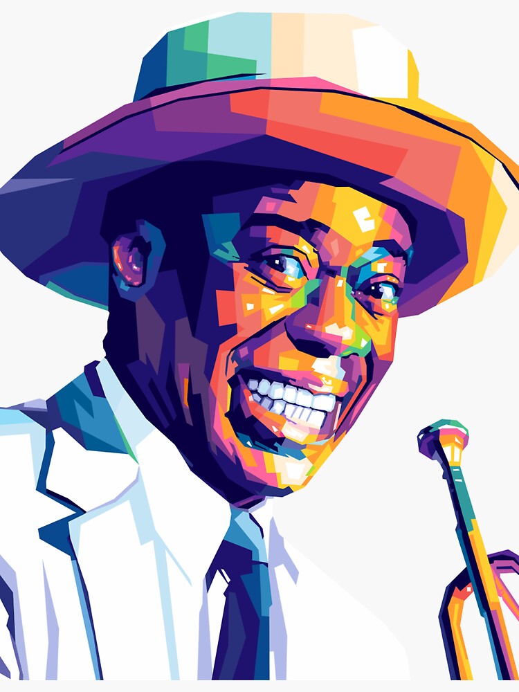 "Louis Armstrong" Sticker by Wijaya1992 | Redbubble