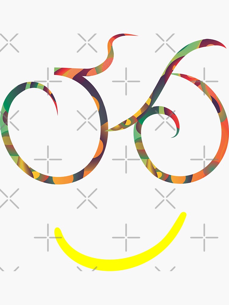 "Cycling Smiling Bicycle Face" Sticker for Sale by IdesignI | Redbubble